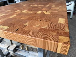 End Grain Tabletop in Ramona, CA Gives Old Wood a New Life